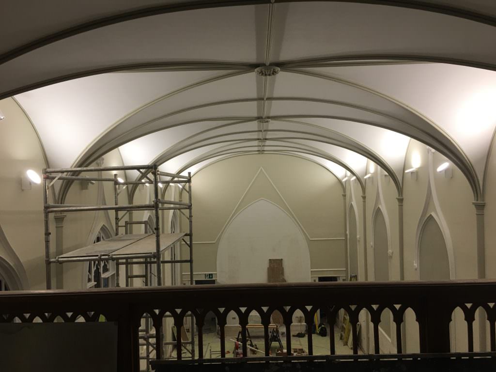 Milner Hall Led lighting on and commissioned - T & W Electrical Contractors